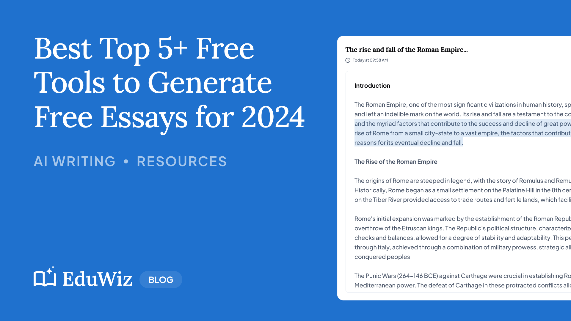 Best Top 5+ Free Tools to Generate Free Essays for 2024 | Blog EduWiz AI