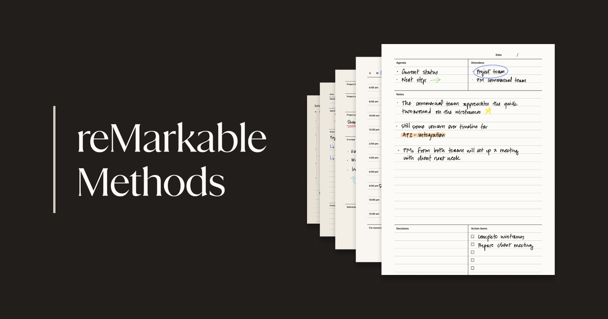 reMarkable Methods | Templates and tools for better thinking
