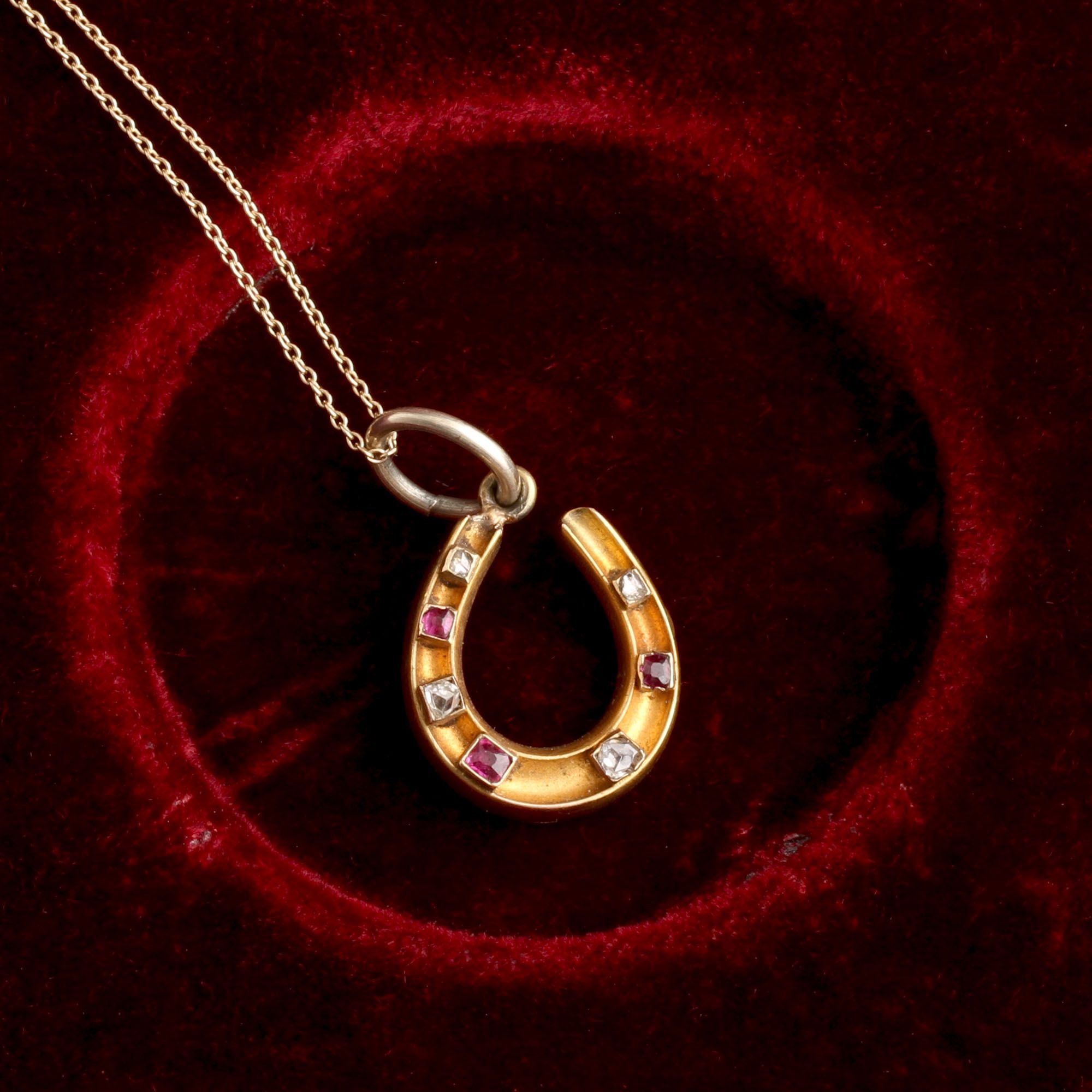 Victorian Ruby & Diamond Horseshoe Necklace — Erica Weiner
