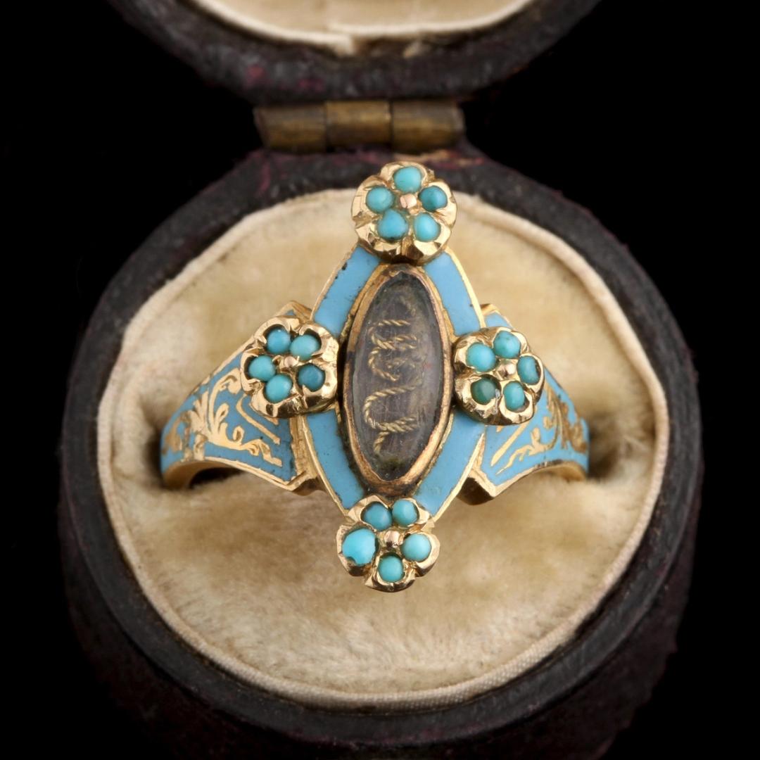 Napoleon Bonaparte Turquoise & Enamel Mourning Ring — Erica Weiner