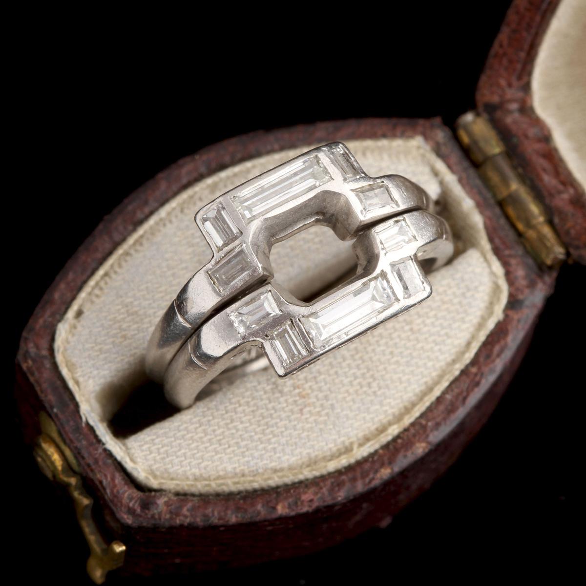 1940s Platinum & Diamond Guard Rings — Erica Weiner
