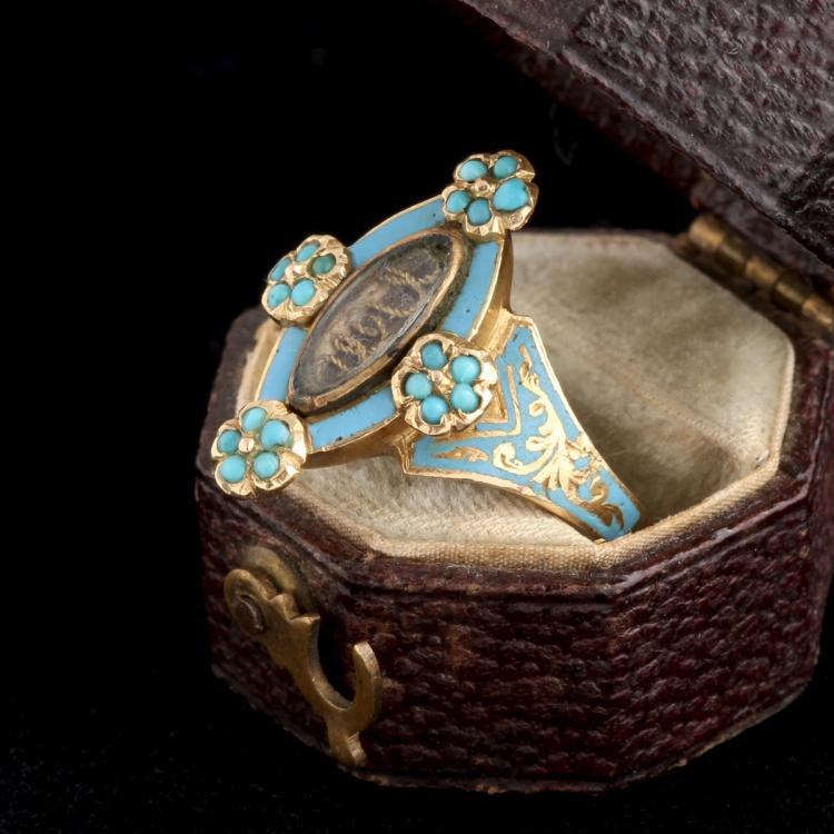 Napoleon Bonaparte Turquoise & Enamel Mourning Ring — Erica Weiner