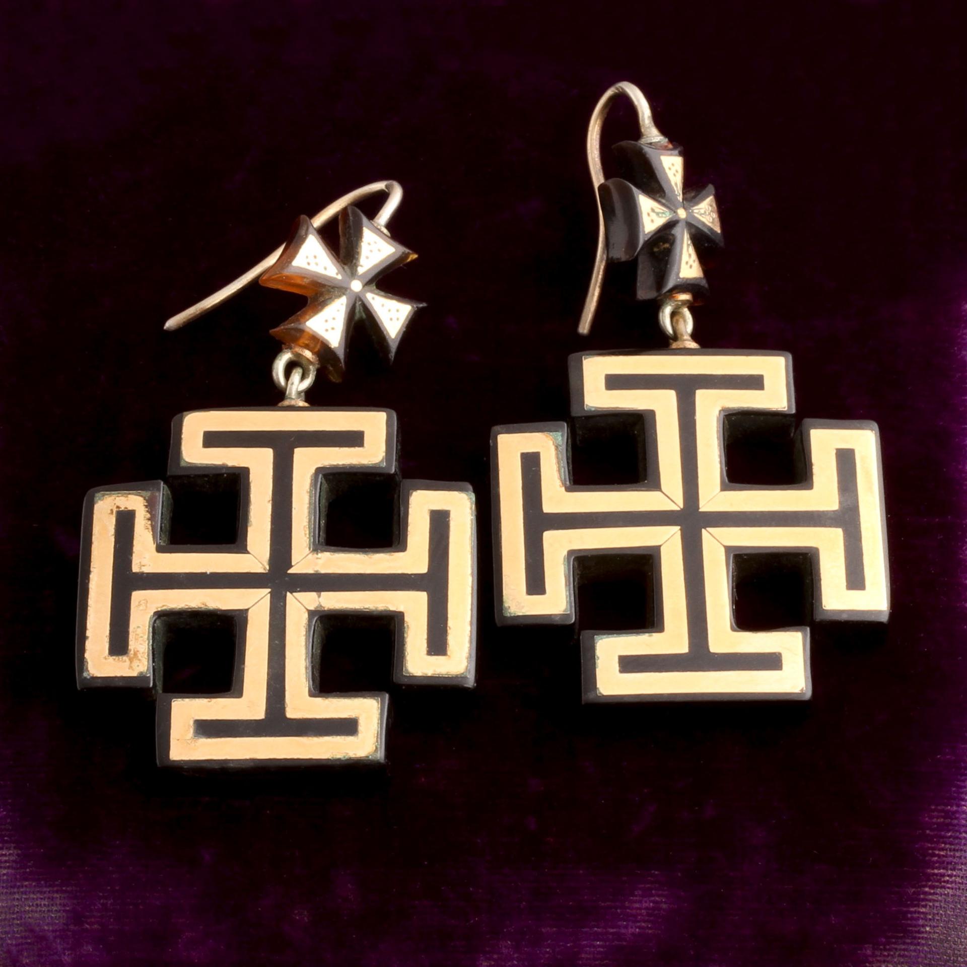 Victorian Pique Maltese and Jerusalem Cross Earrings — Erica Weiner