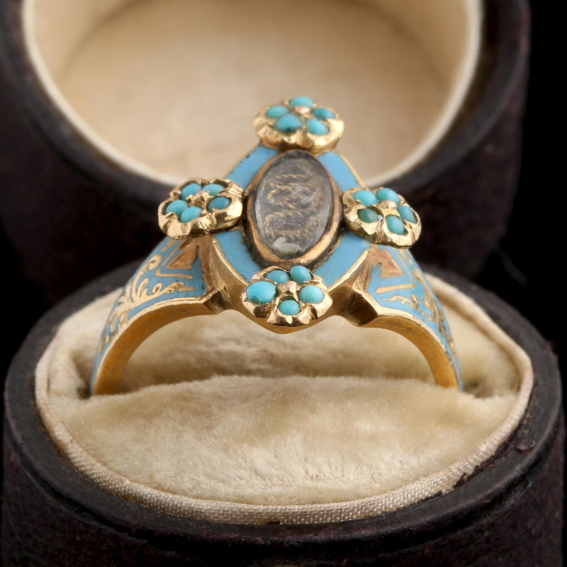 Napoleon Bonaparte Turquoise & Enamel Mourning Ring — Erica Weiner
