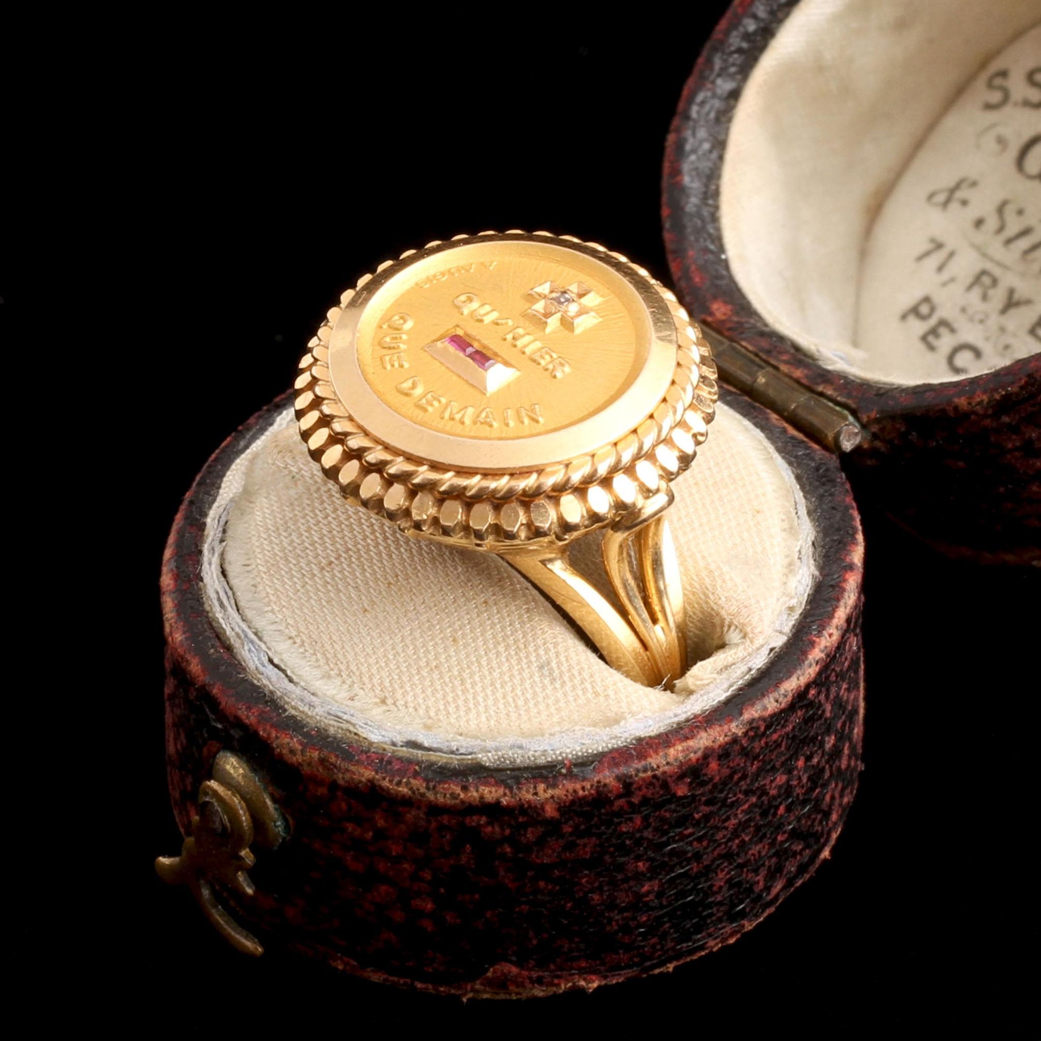 Vintage “Plus qu'hier, moins que demain” Ring — Erica Weiner