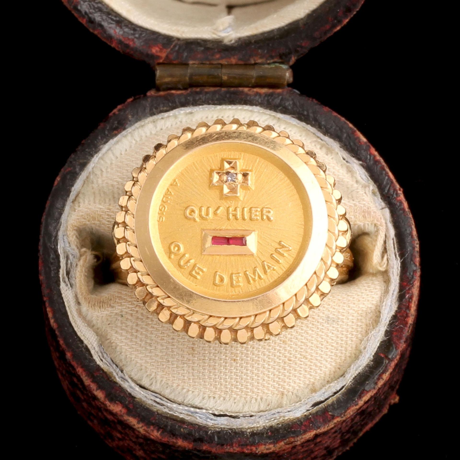 Vintage “Plus qu'hier, moins que demain” Ring — Erica Weiner