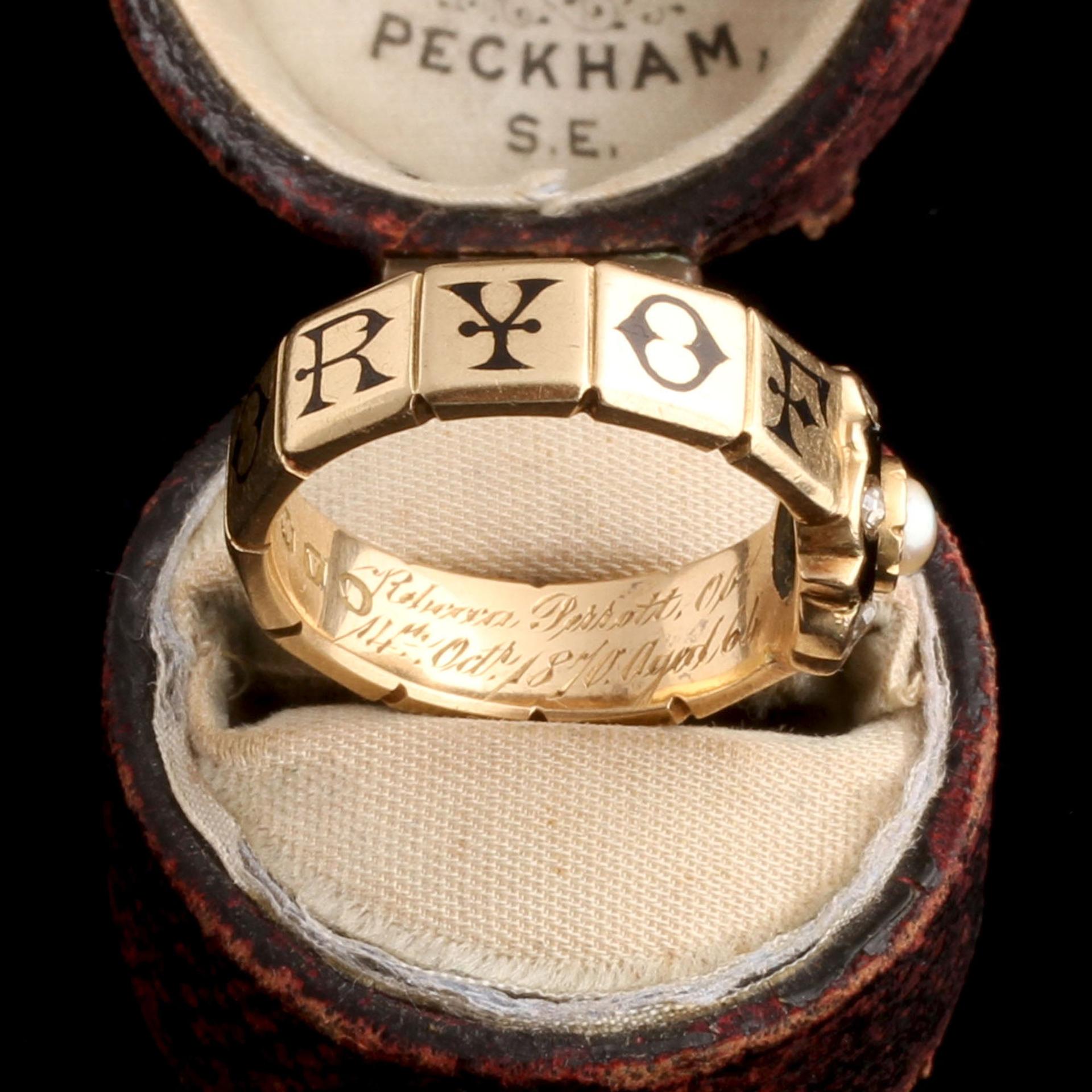Victorian William & Rebecca Perrott Mourning Ring — Erica Weiner