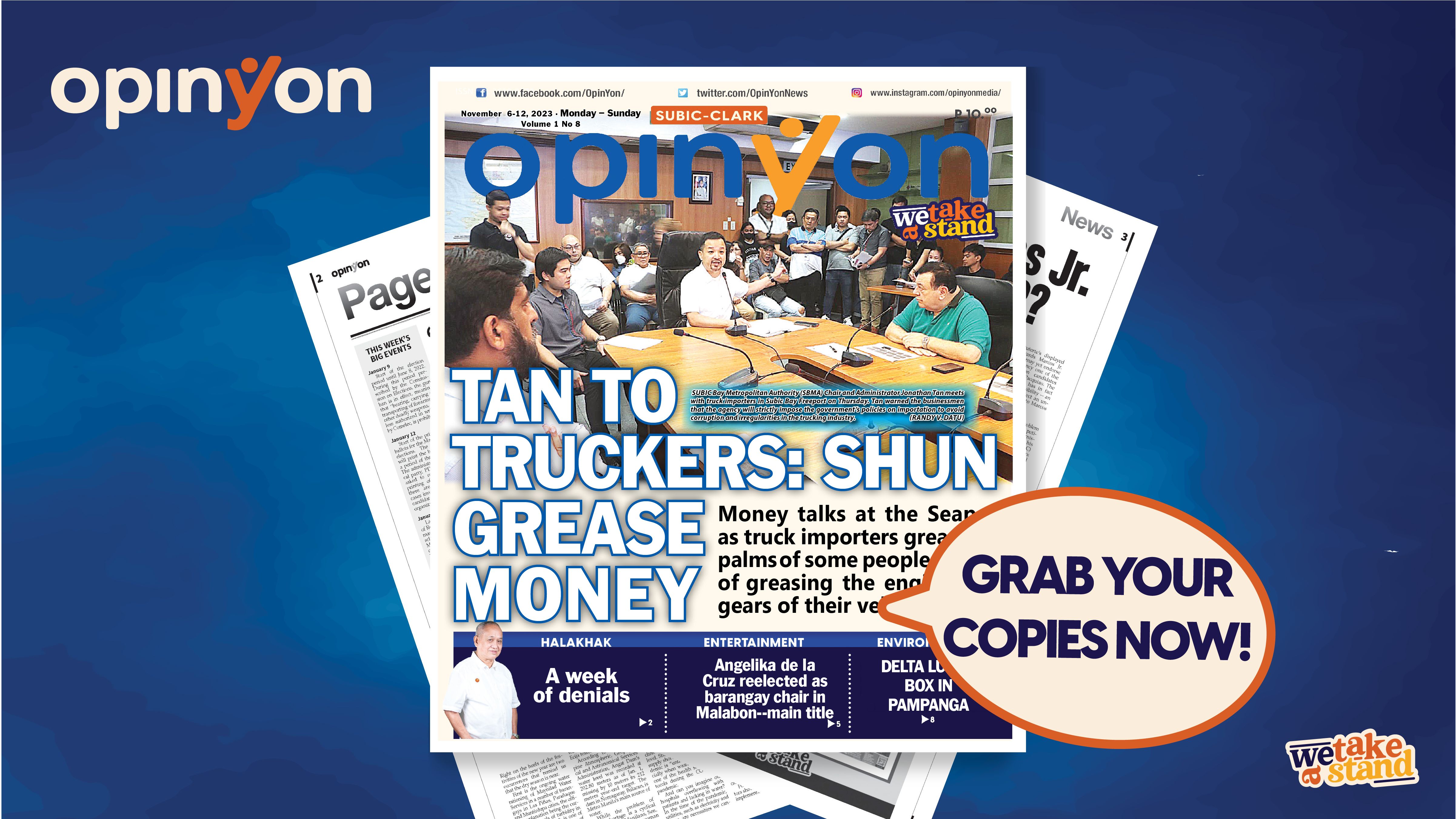 TAN TO TRUCKERS: SHUN GREASE MONEY