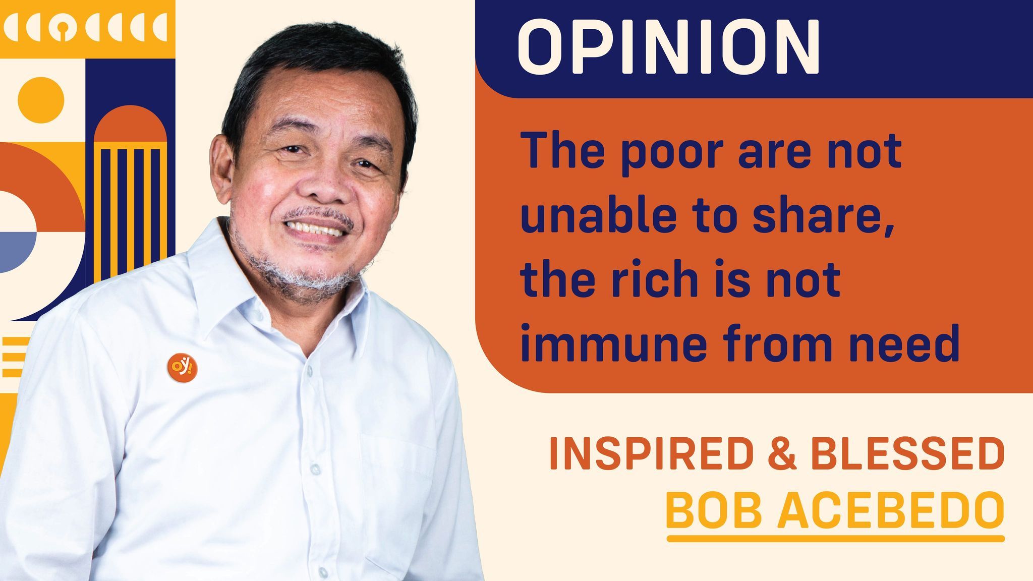 The poor are not unable to share, the rich is not immune from need