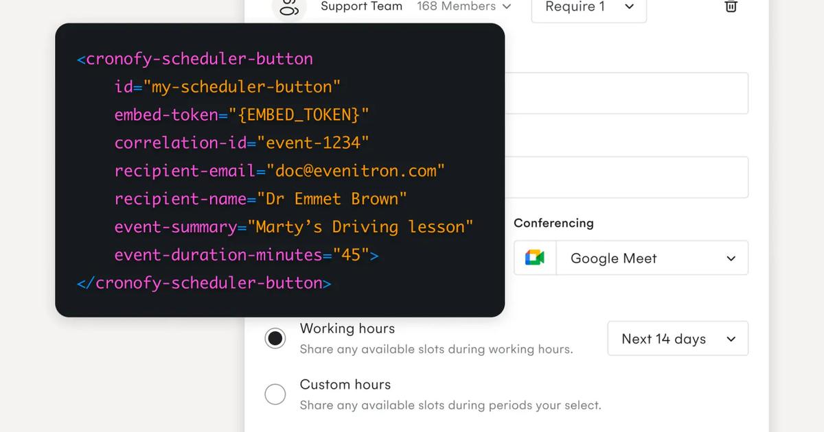 Embedded Scheduling for Product Teams | Cronofy Scheduling