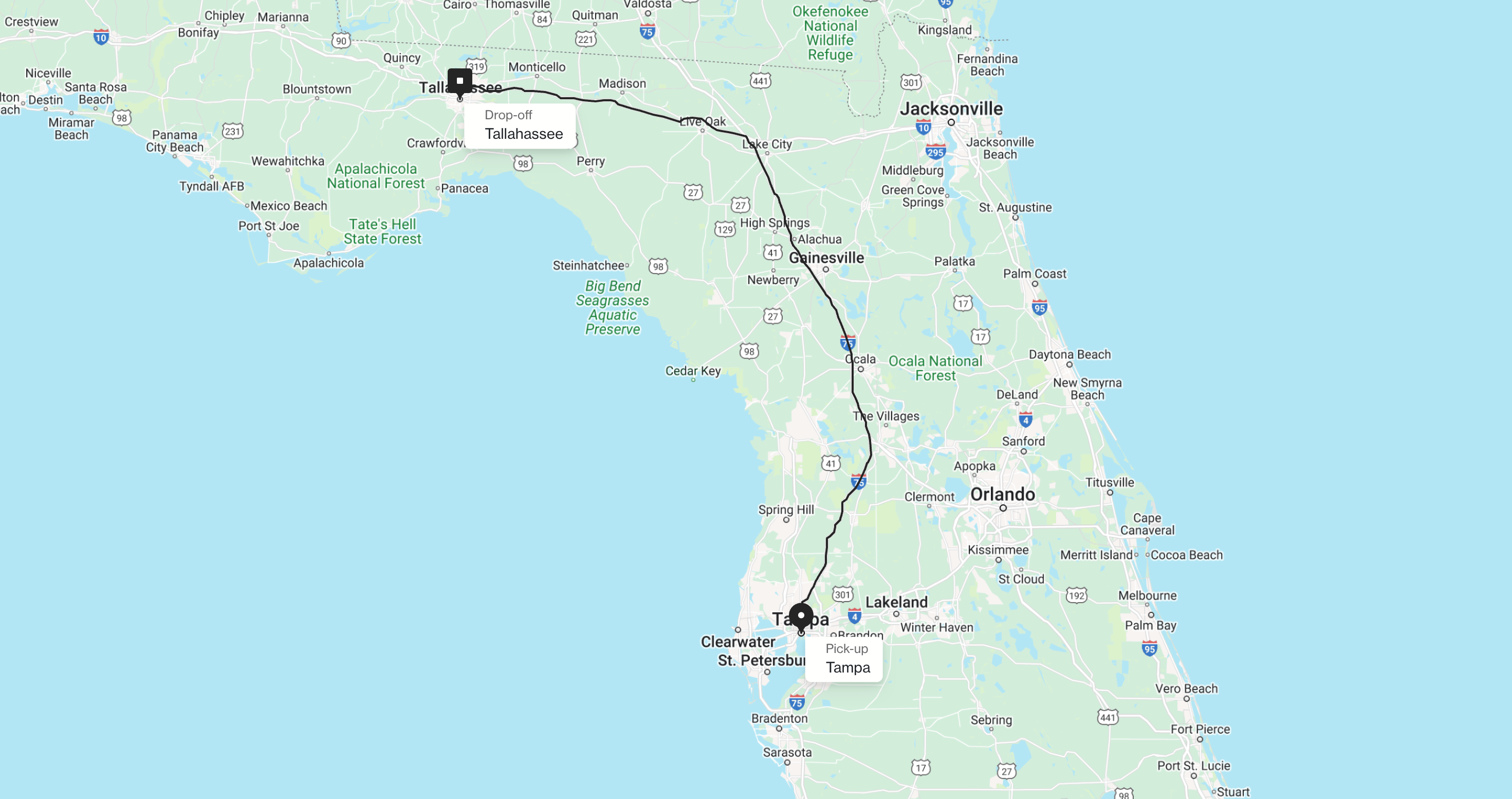 Tampa to Tallahassee Rideshare | Uber Car Service - Hitch
