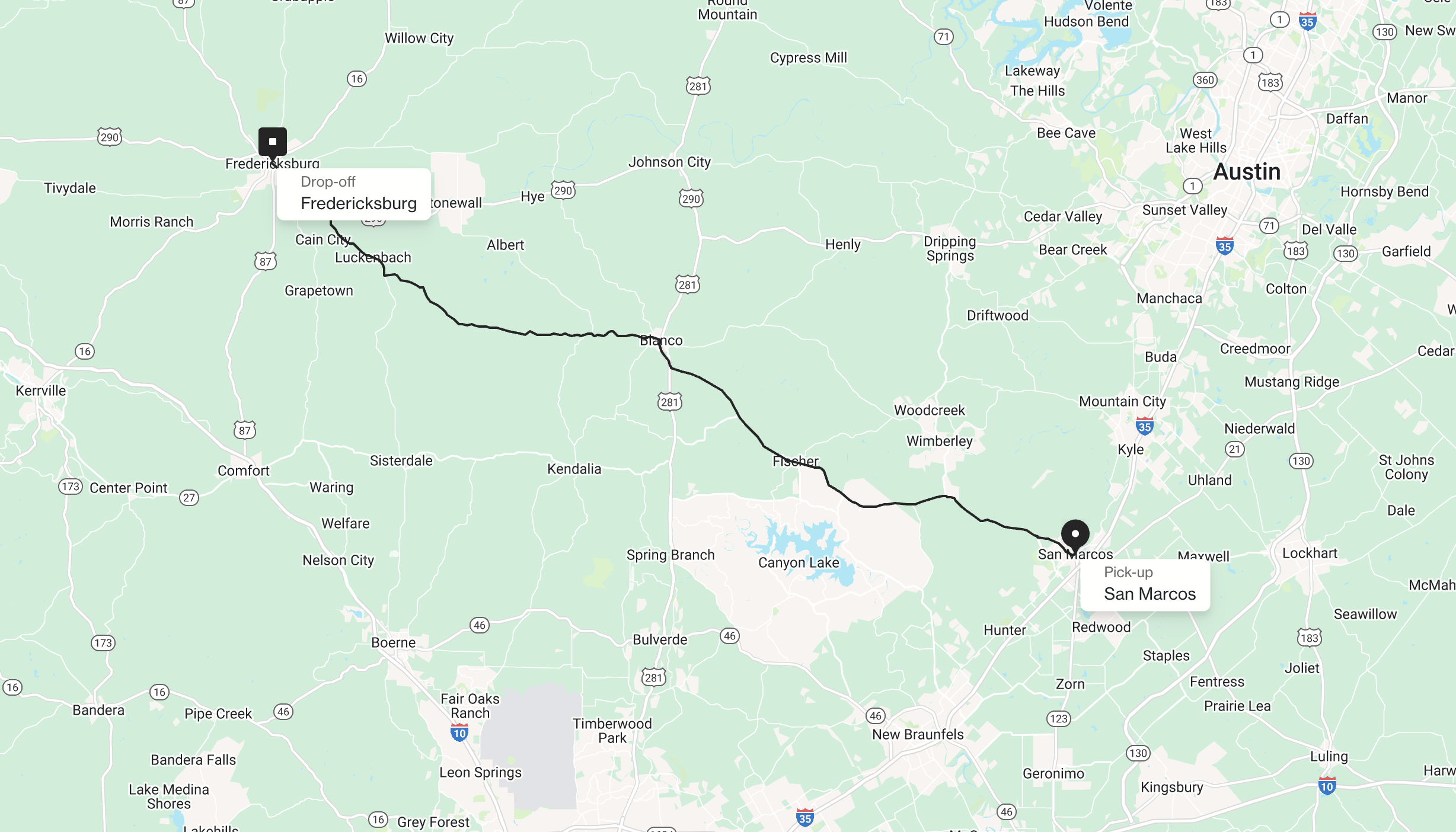 San Marcos to Fredericksburg Rideshare | Uber Car Service - Hitch