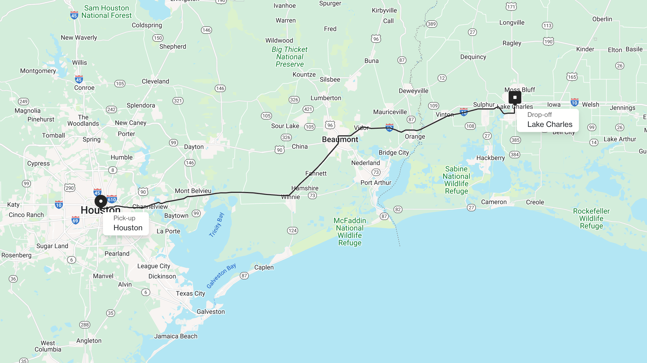 Houston to Lake Charles Rideshare | Uber Car Service - Hitch