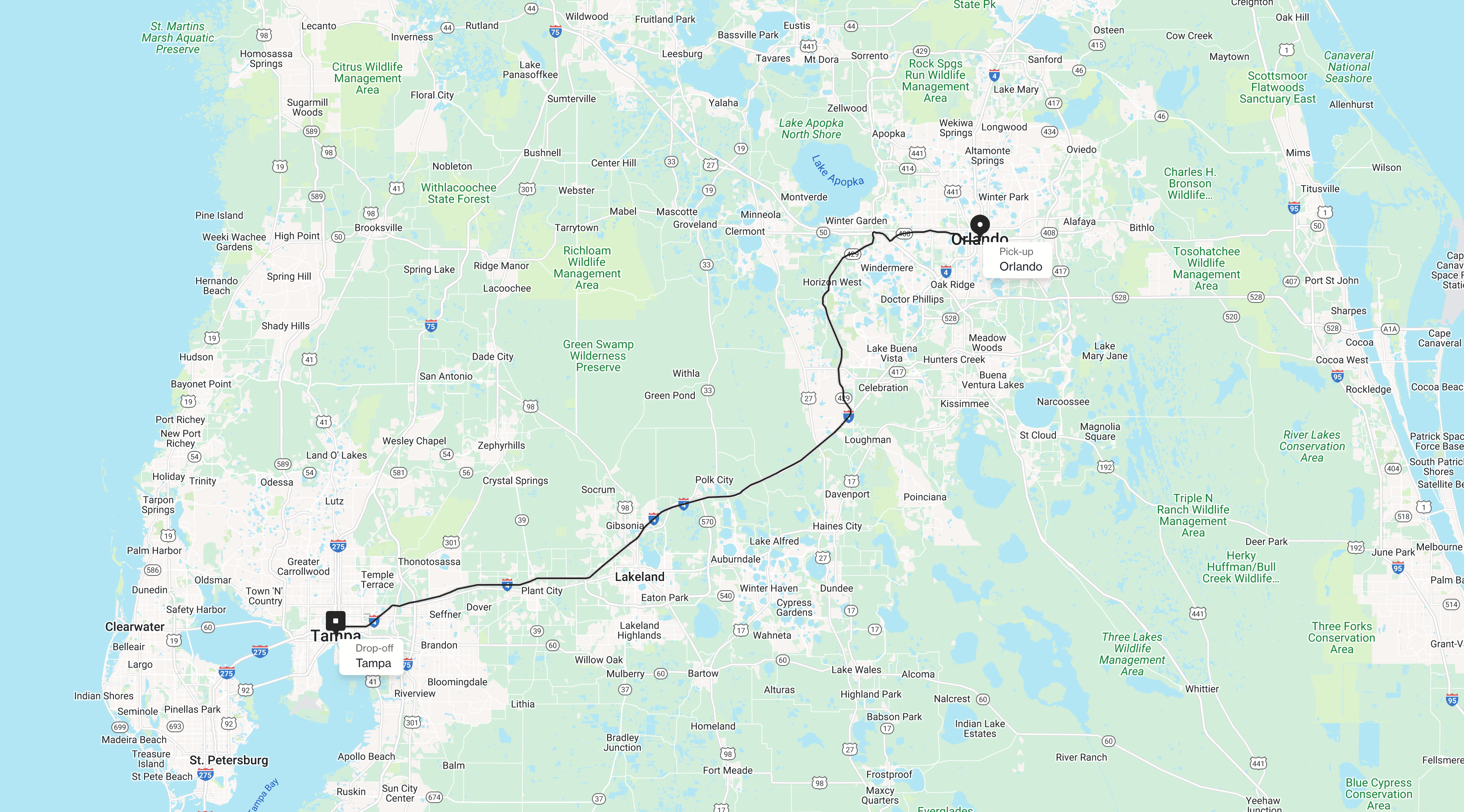 Orlando to Tampa Rideshare | Uber Car Service - Hitch