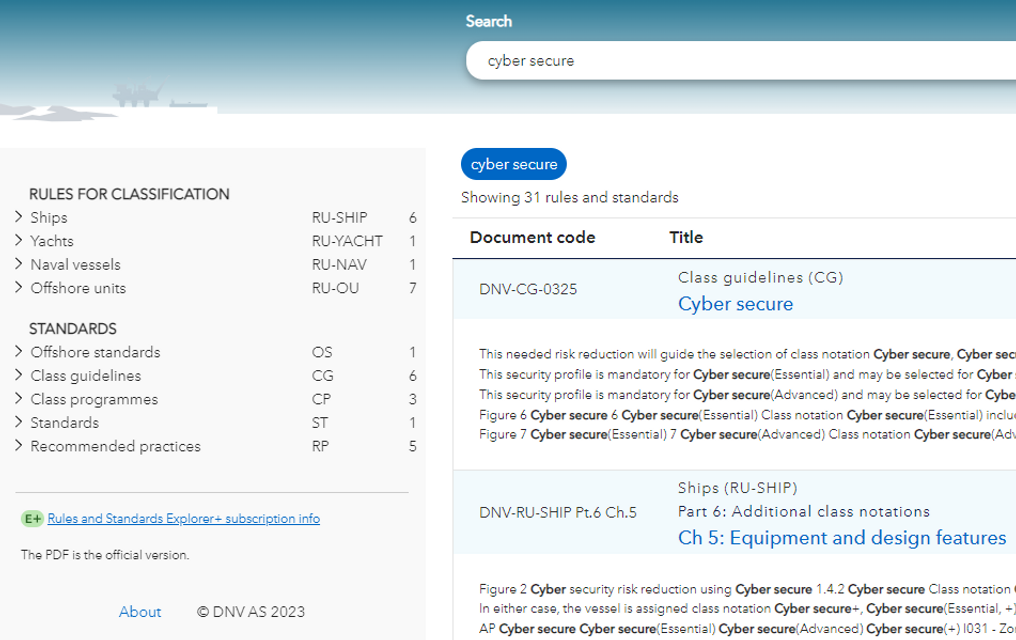 Rules and Standards Explorer | Veracity by DNV