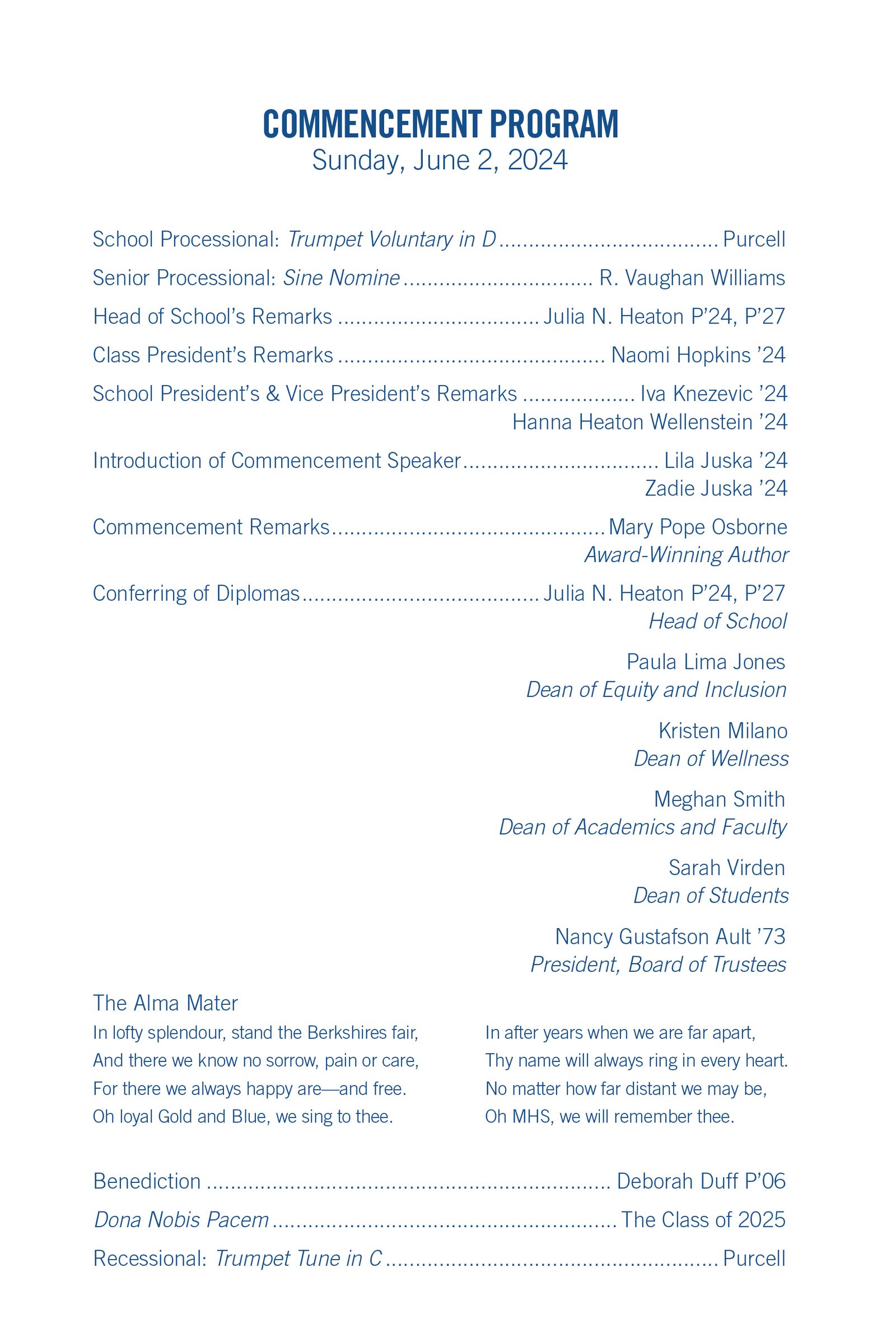 Commencement | Miss Hall’s School