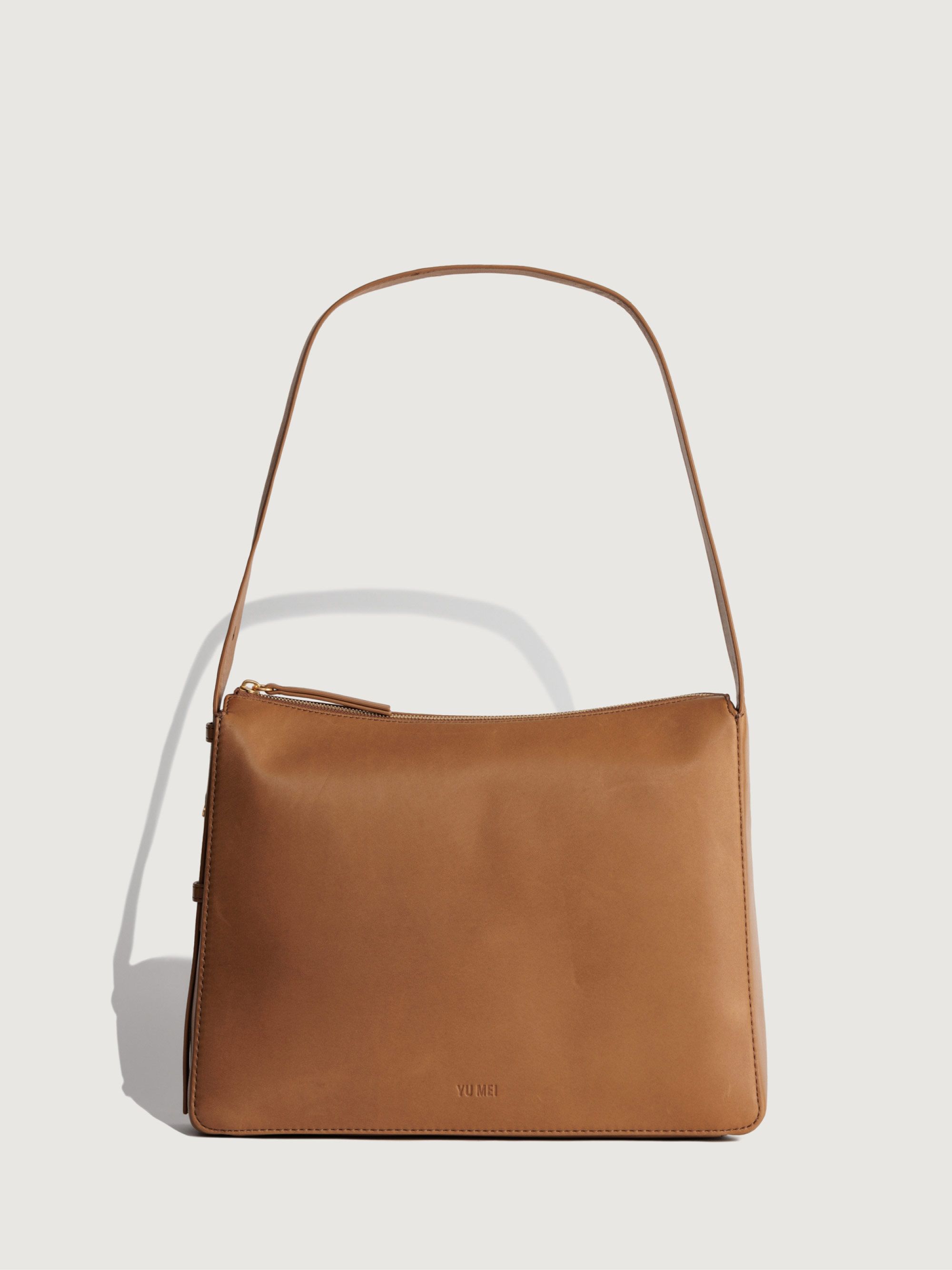 Charlie | Leather Shoulder Bag in Toffee | Yu Mei