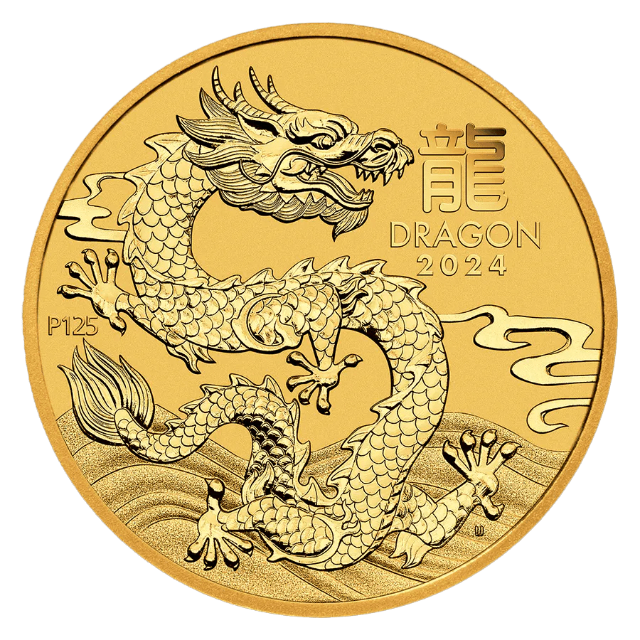 Invest in 1 ounce Gold Coin - Australia Lunar Dragon 2024 - Competitive ...