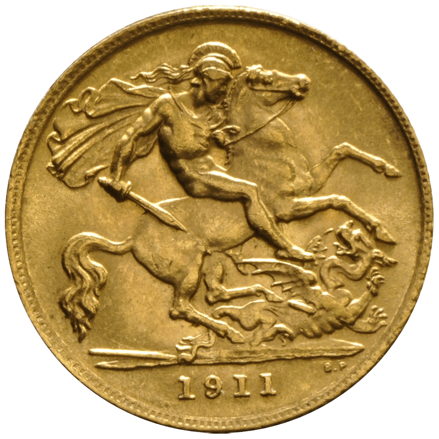 Moneta d'Oro da 1/2 Sterlina Britannica (1910-1936) - Sovereign Giorgio ...