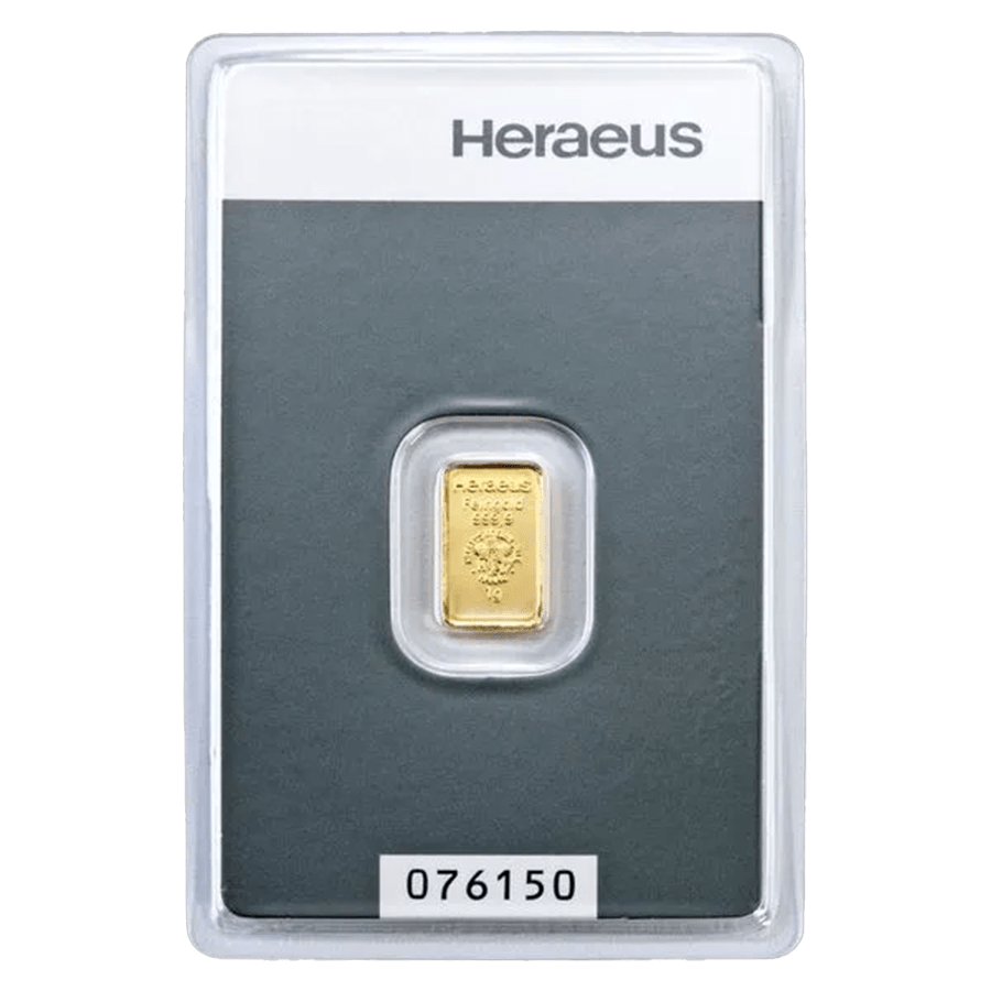 Shop 1 gram Gold Bar - Heraeus - Limited Stock Available
