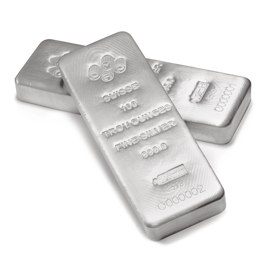 Purcase VAT-free 100oz pure silver bars securely online