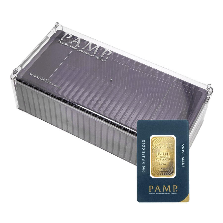 Shop 25 x 1 ounce Gold Bar Monster Box - PAMP Suisse - Limited Stock ...