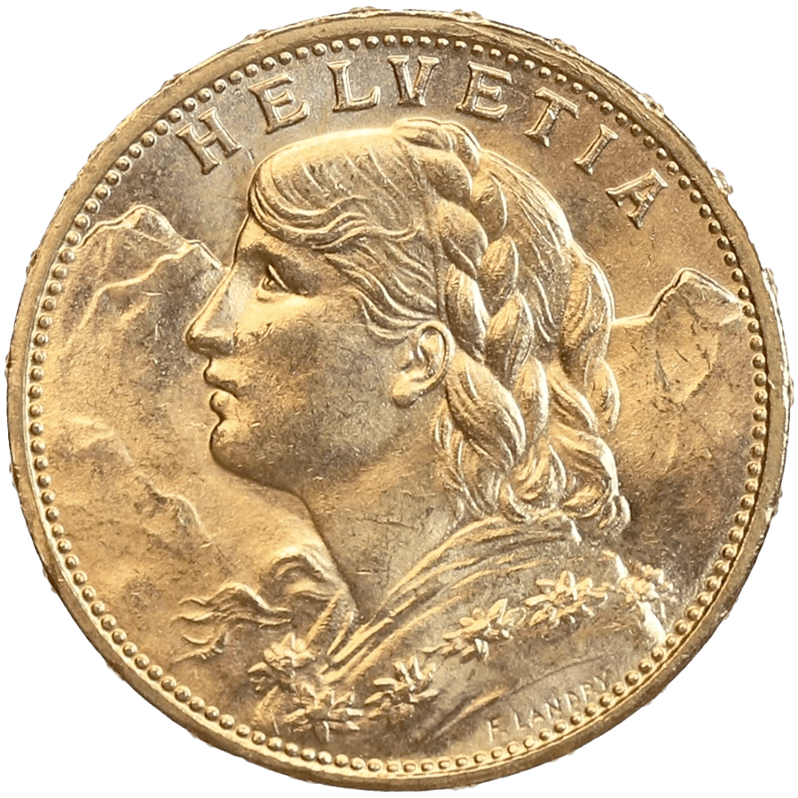 1915 Helvetia Vreneli Gold Coin - 20 CHF | GOLD AVENUE