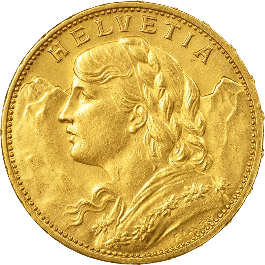 1916 Helvetia Vreneli Pièce en Or - 20 CHF | GOLD AVENUE