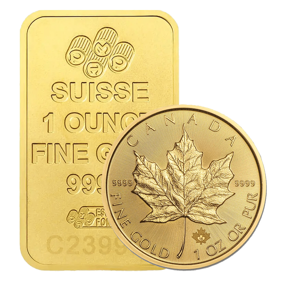 1 oz gold bars and coins