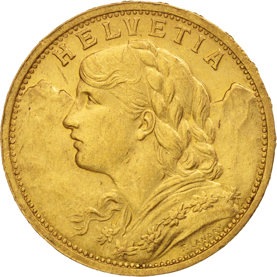 1898 Helvetia Vreneli Gold Coin - 20 CHF | GOLD AVENUE