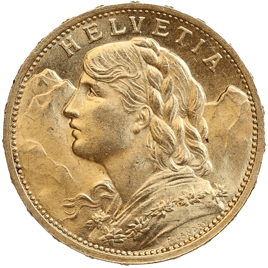 1901 Helvetia Vreneli Gold Coin - 20 CHF | GOLD AVENUE