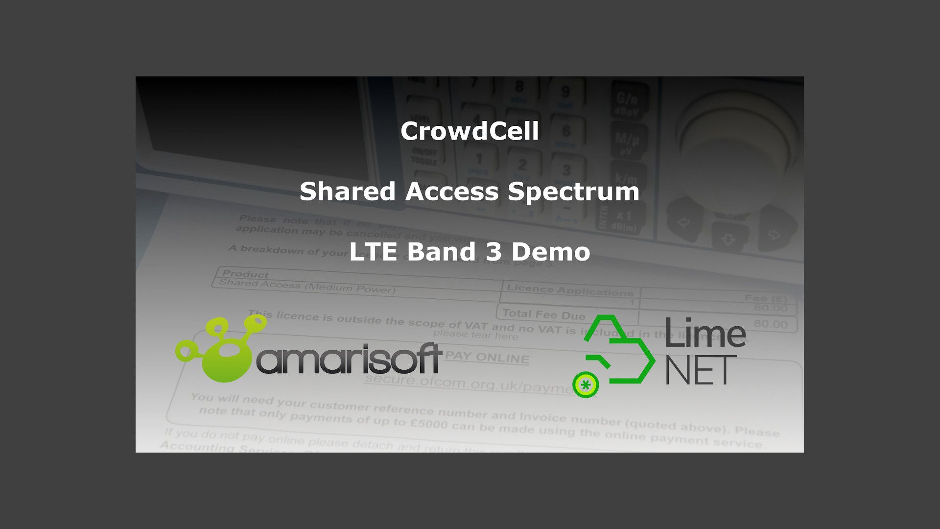 Lime Microsystems | CrowdCell Shared Access Spectrum LTE Band 3 Demo