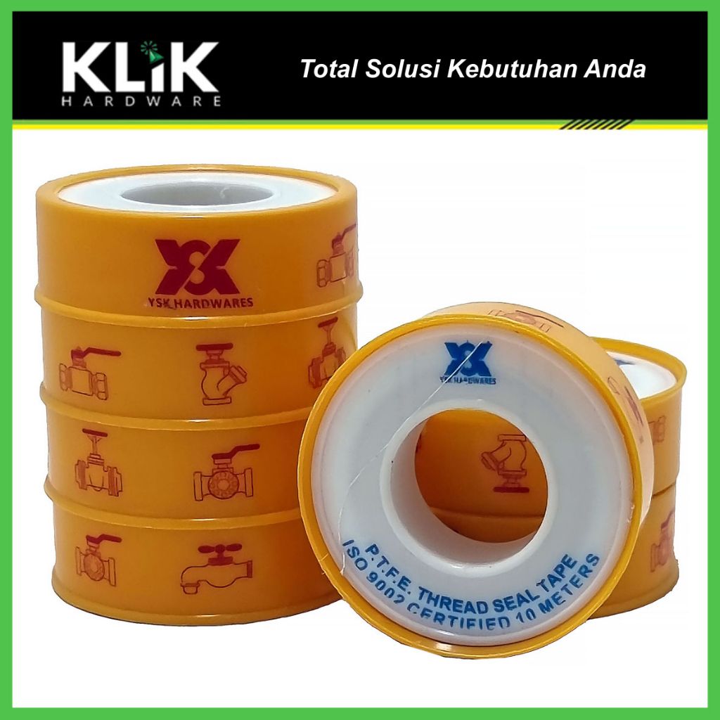 Seal Tape PTFE 1/2 Inch x 10 meter Sealtape Selotip 12 mm Isolasi Kran ...