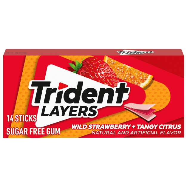 Trident Layers Wild Strawberry and Tangy Citrus (14 pieces) | Trident US