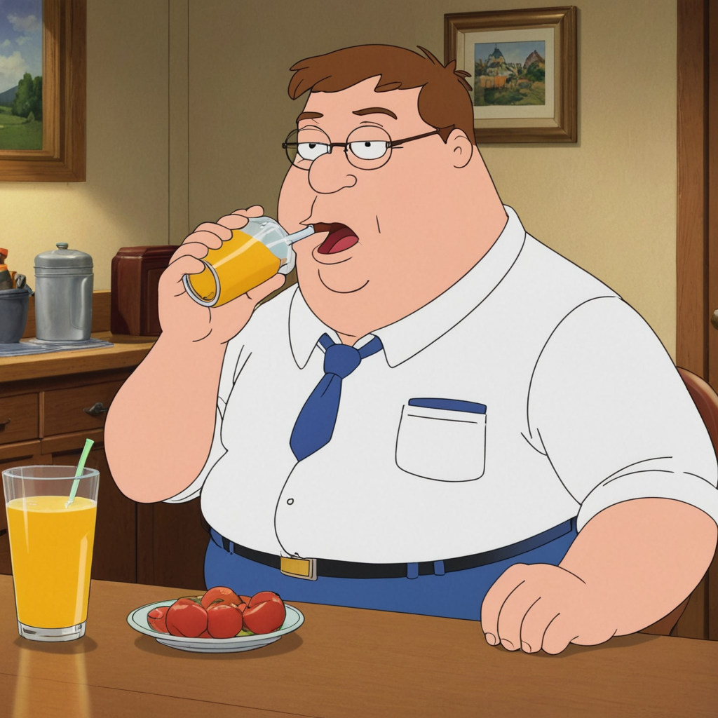 Peter griffin drinking juice - Gulf Picasso | بيكاسو الخليج