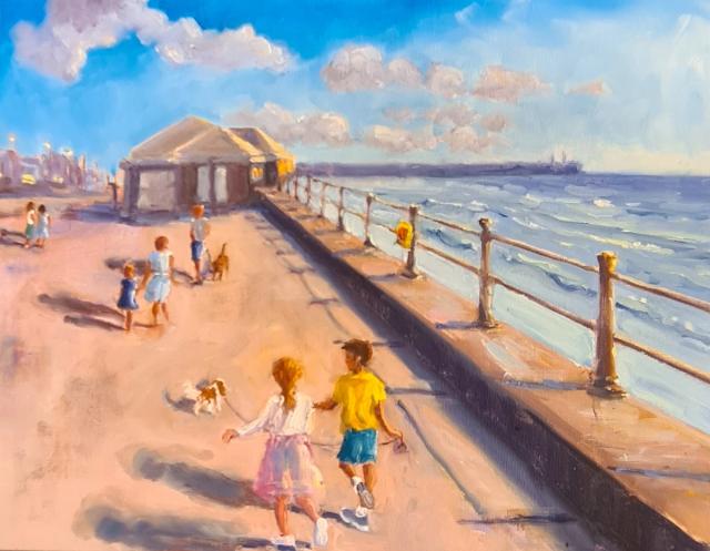 Emma Power Art - Along the Prom, Tramore | Original oil paintings of ...