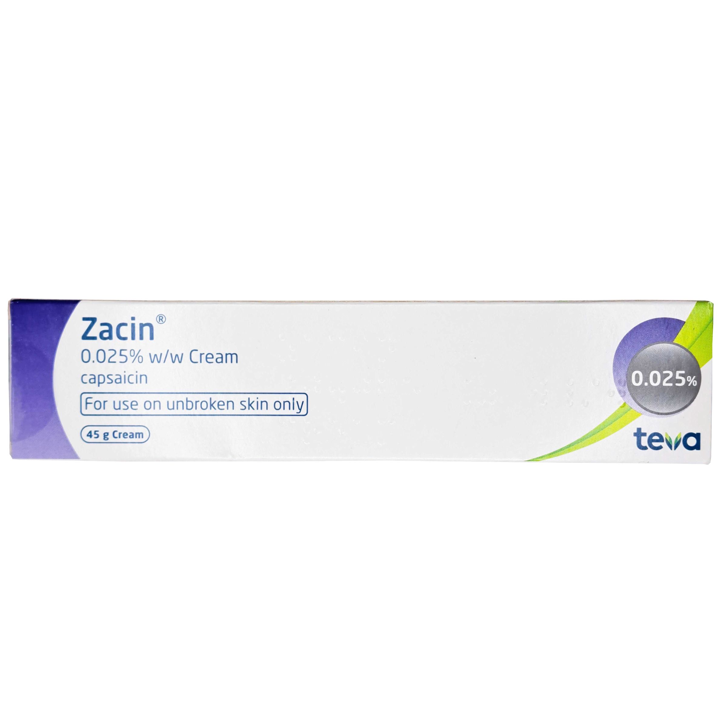 Zacin Cream 0.025% | Capsaicin Cream UK