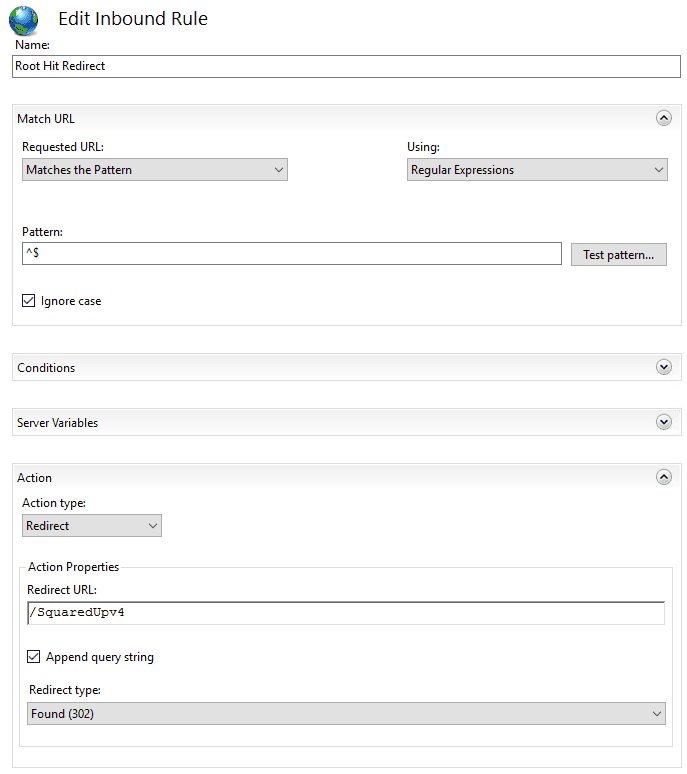 How To Configure A Redirect Using The Iis Url Rewrite Module Squaredup Community Support