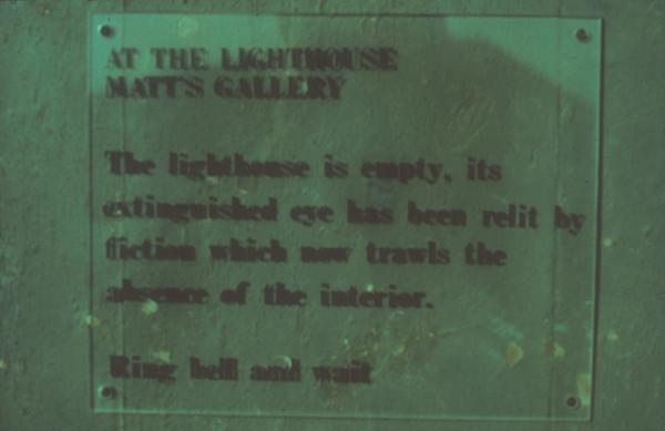 Matt’s Gallery – At the Lighthouse