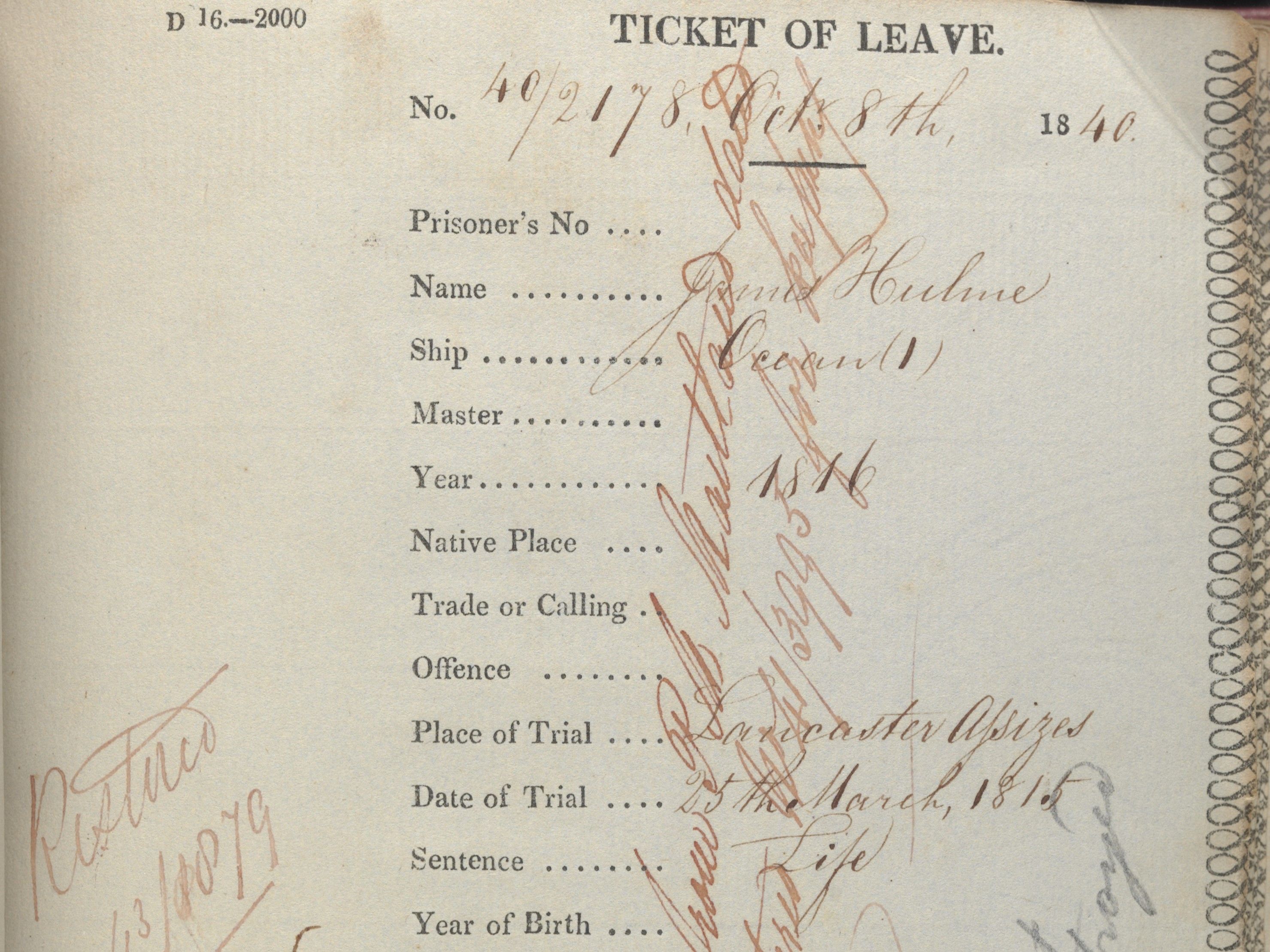 Archives behind the scenes - Ticket of Leave butts