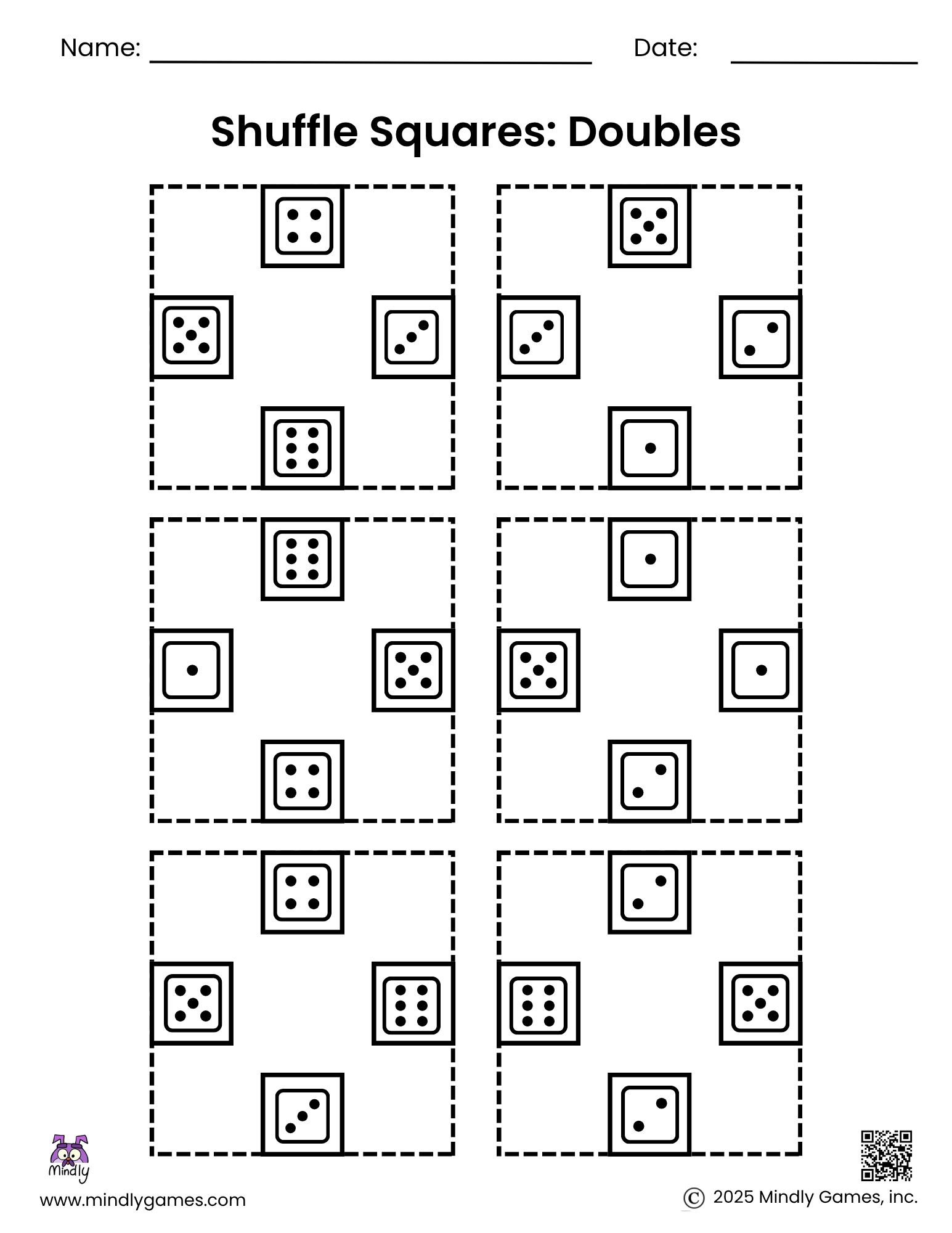 Shuffle Squares | Addition Doubles Facts | Mindly Games