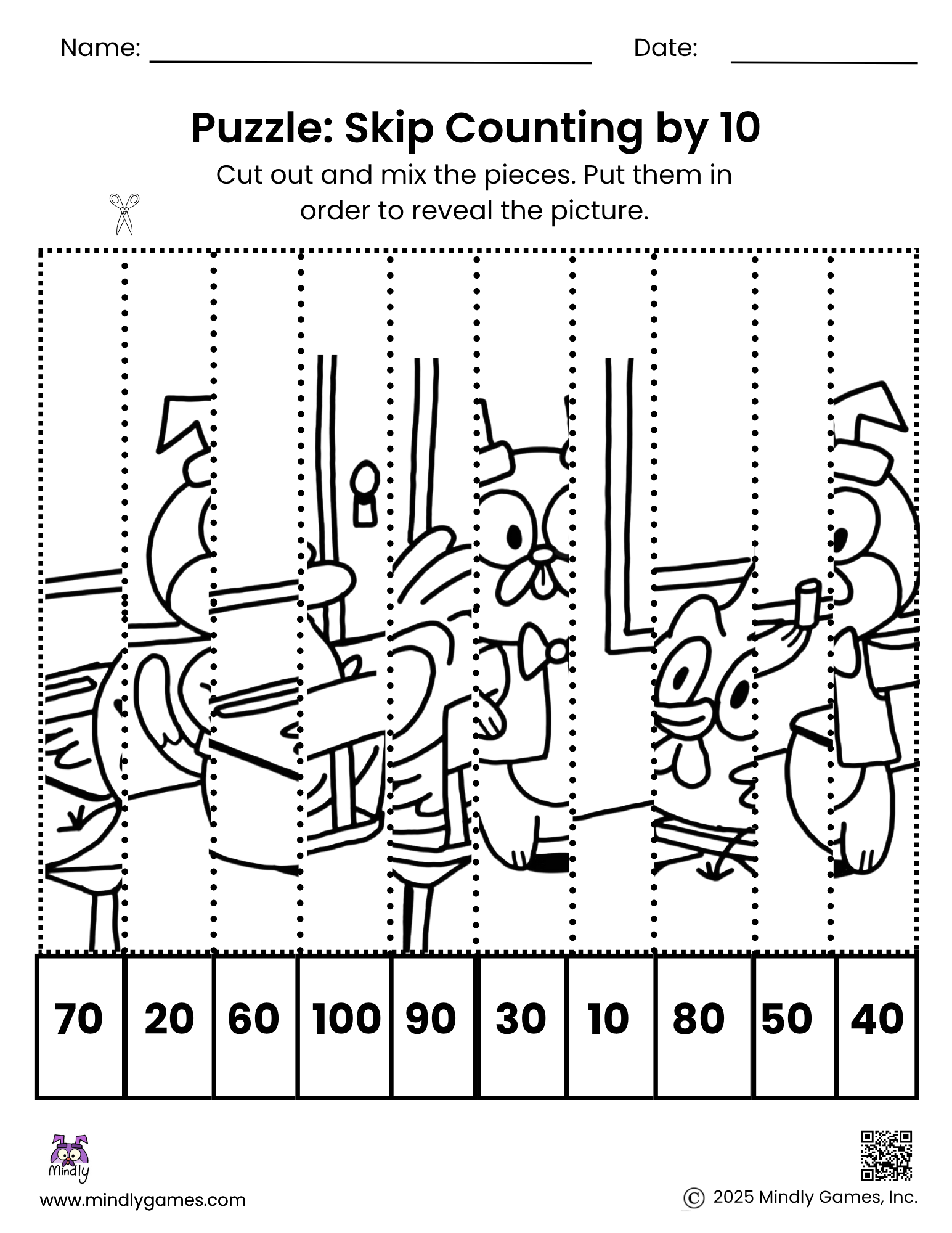 Picture Puzzle | Skip Counting by 10 | Mindly Games