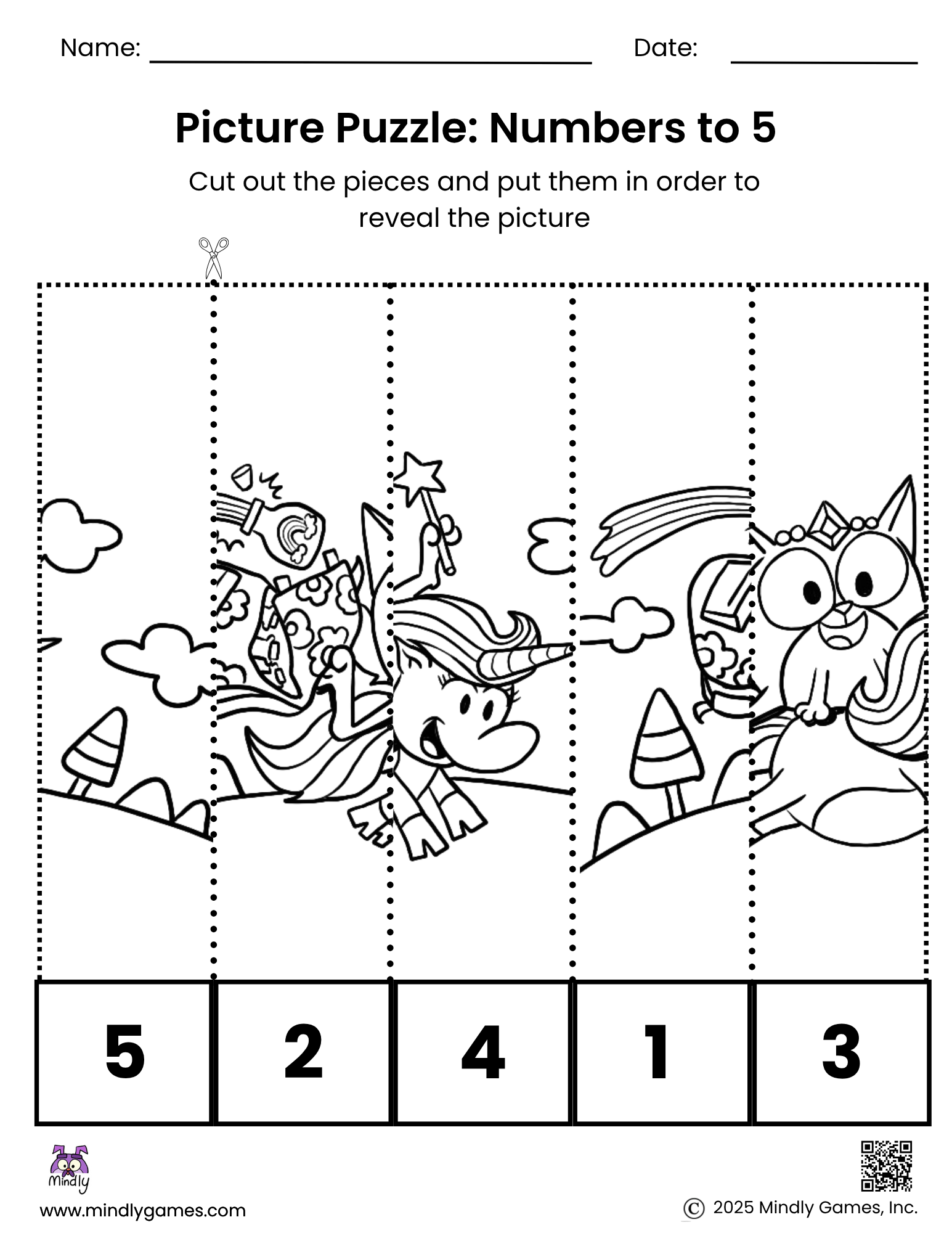 Picture Puzzle | Numbers to 5 | Mindly Games