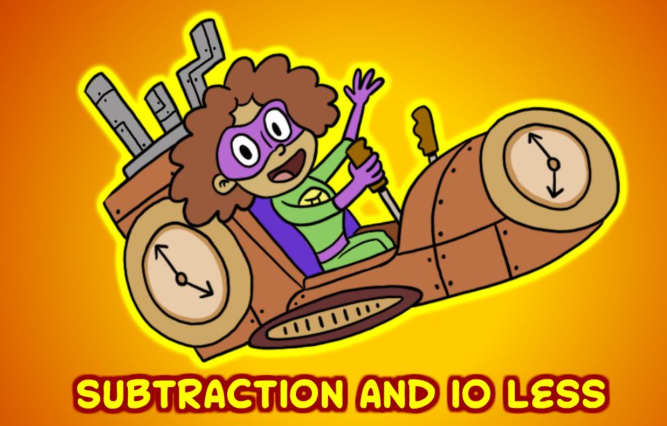 Subtraction and 10 Less | Time Machine | Mindly Games