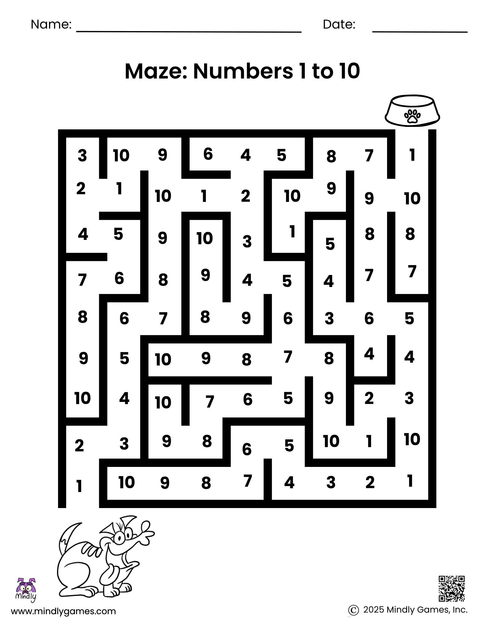 Maze | Numbers to 10 | Mindly Games