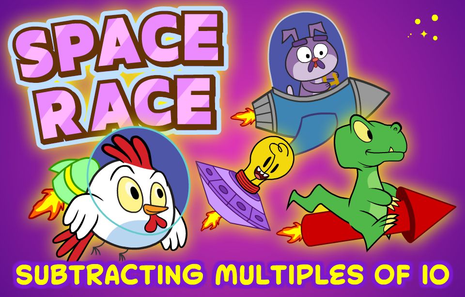 Subtracting Multiples of 10 | Space Race | Mindly Games
