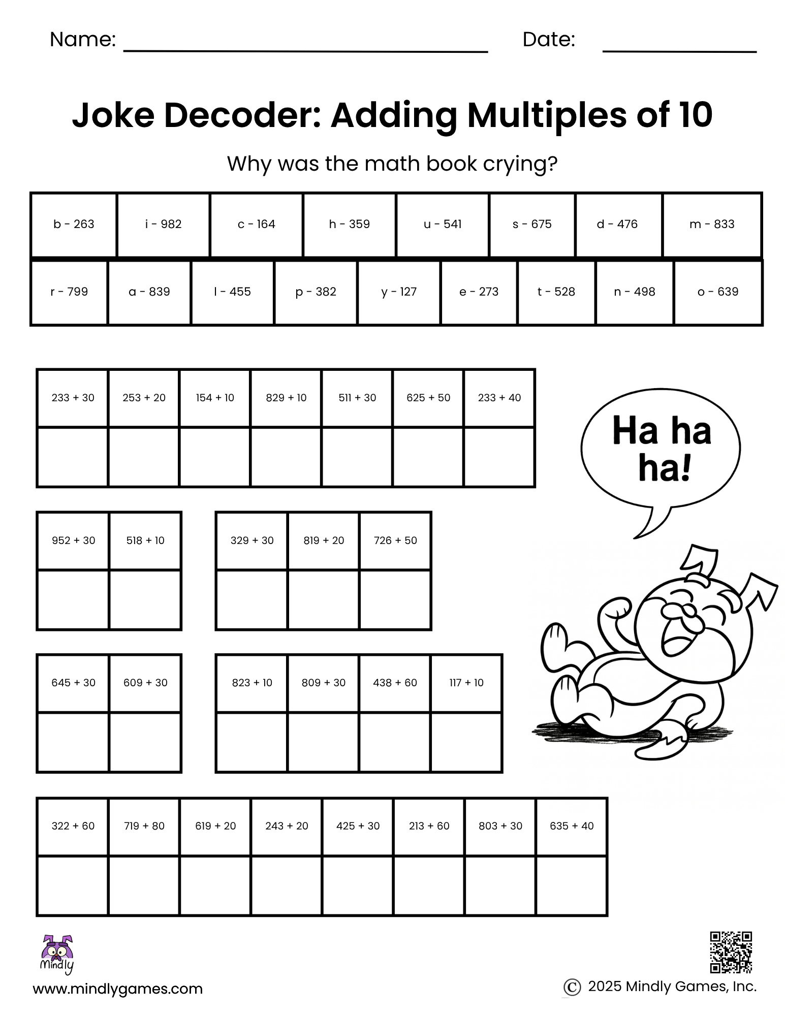 Code Breaker | Adding Multiples of 10 | Mindly Games