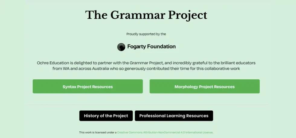 Grammar Project resources for Term 1 11 December