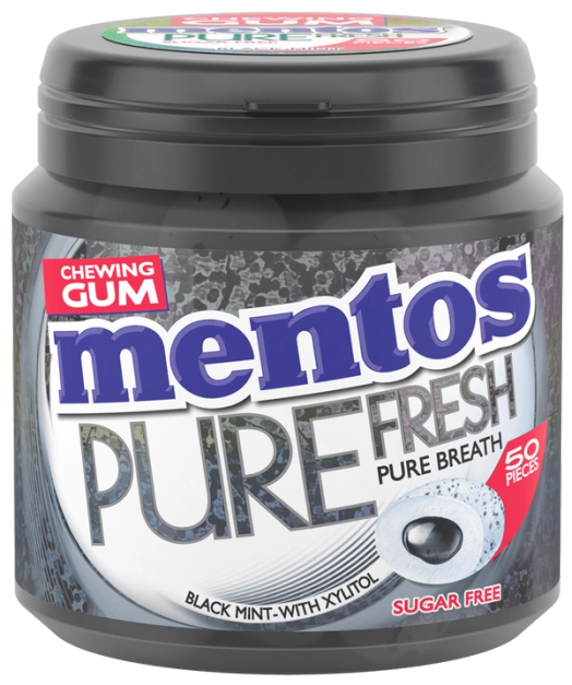 Mentos Gum Pure Fresh - Black Mint pot | Mentos België
