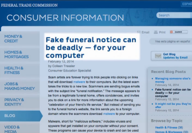 Beware of Hackers Using Real Funeral Homes To Kill Your Computer ...